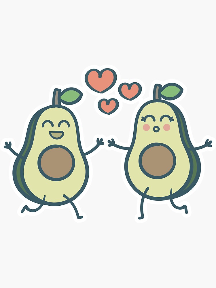 "Cute Avocados Couple In Love Stickers" Sticker for Sale by ...