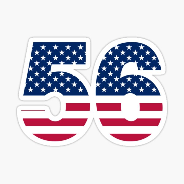"United States lucky Number five-six fifty-six best 56" Sticker by ...
