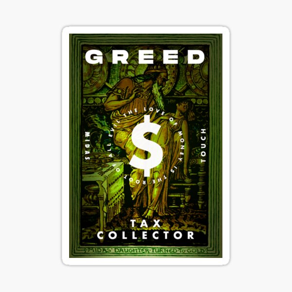 "Greed" Sticker for Sale by ajrgraphics | Redbubble