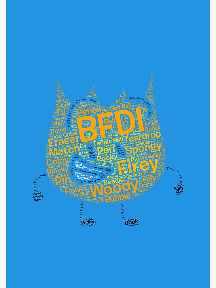 "BFDI Word Cloud Firey Shaped" Spiral Notebook for Sale by tangydreamz ...