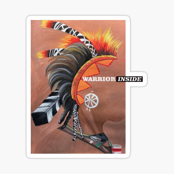 "Warrior Inside 2 - Mohawk Indian Warrior" Sticker for Sale by ...