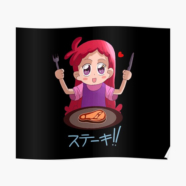 "Doremi Harukaze from Magical Doremi eating a steak" Poster for Sale by GaiaSoldier | Redbubble