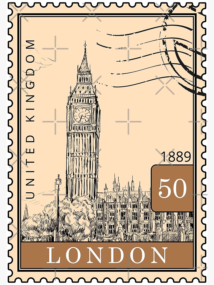 "London Sketch United Kingdom Postages Stamps Art" Poster for Sale by ...