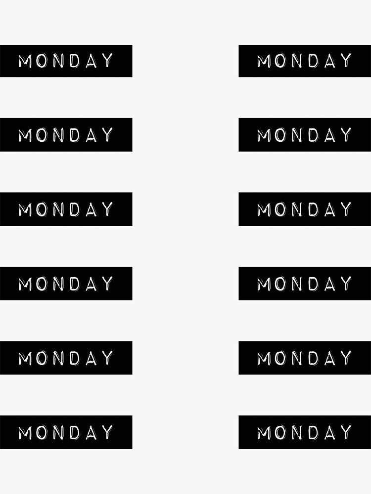 "Vintage Monday Label" Sticker for Sale by PseudoEnergy | Redbubble