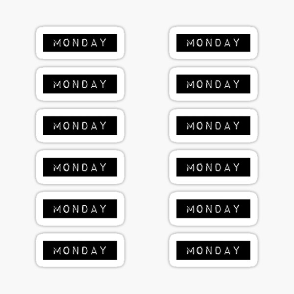 "Vintage Monday Label" Sticker for Sale by PseudoEnergy | Redbubble