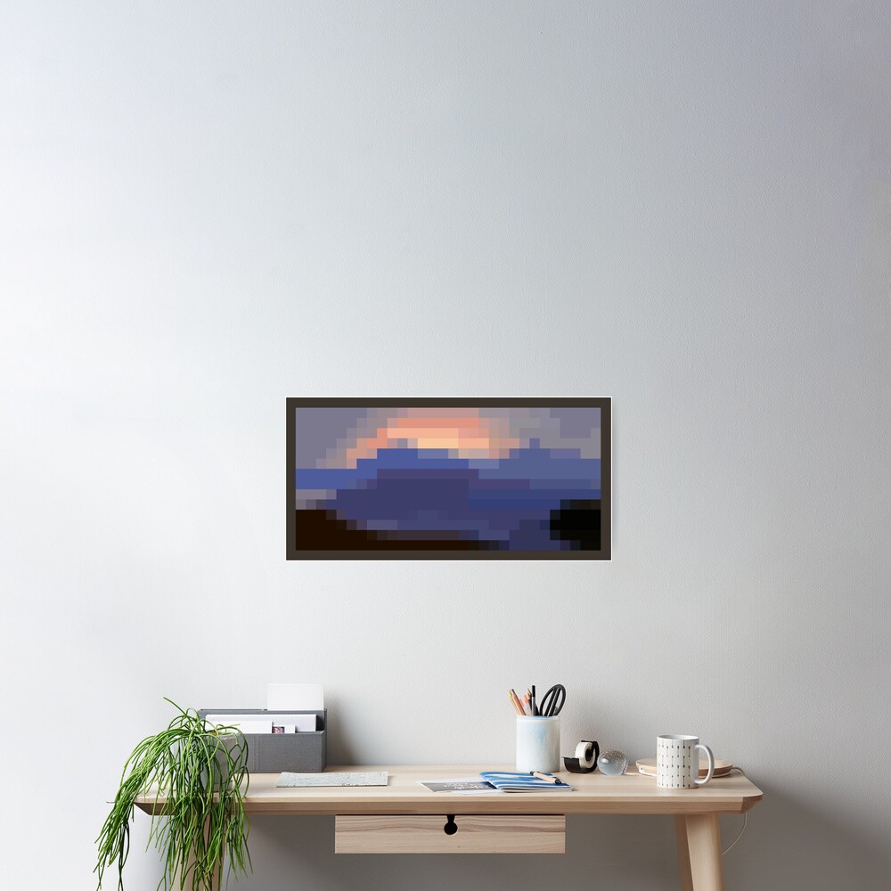 "Minecraft Sunset Painting" Poster for Sale by vy20 | Redbubble
