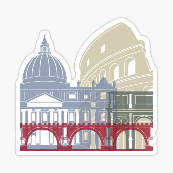 "Rome skyline poster" Sticker for Sale by paulrommer | Redbubble