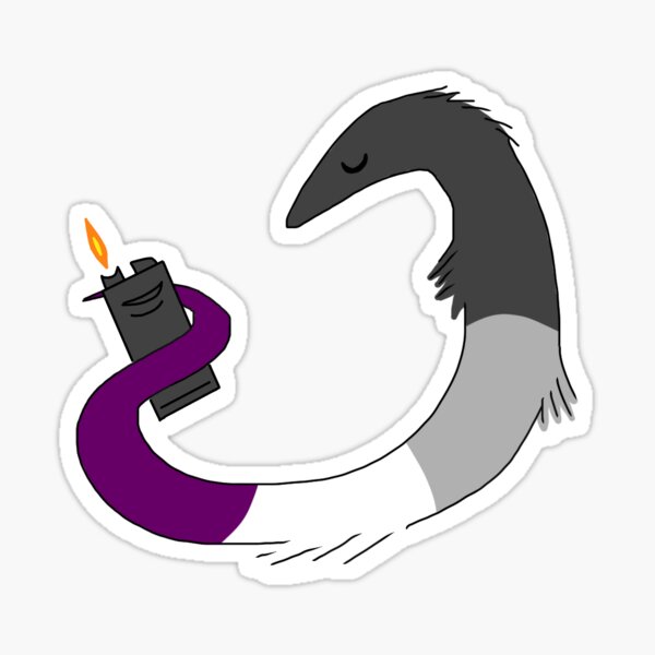 "Worm on a string committing arson | Asexual flag" Sticker for Sale by ...