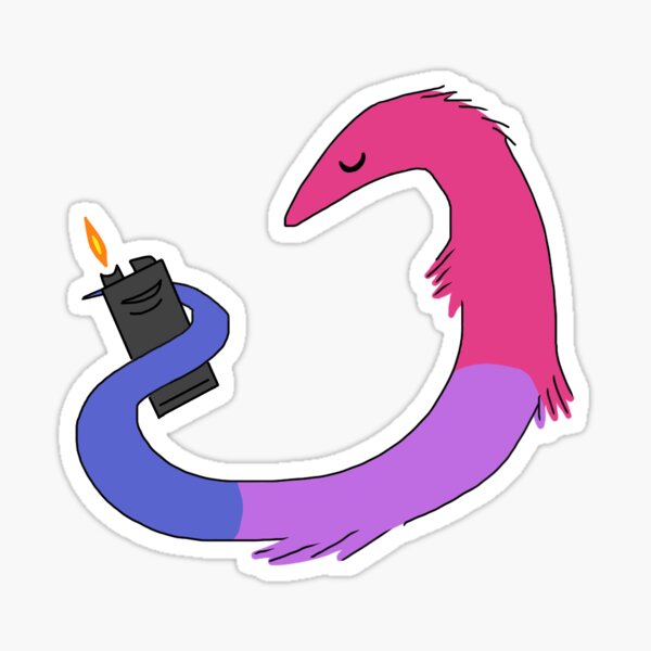 "Worm on a string committing arson | Bisexual Flag" Sticker by ...