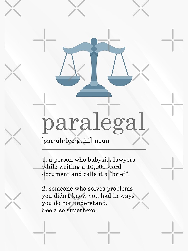 "Funny Paralegal Definition Legal Assistant Law Sign" Poster for Sale ...