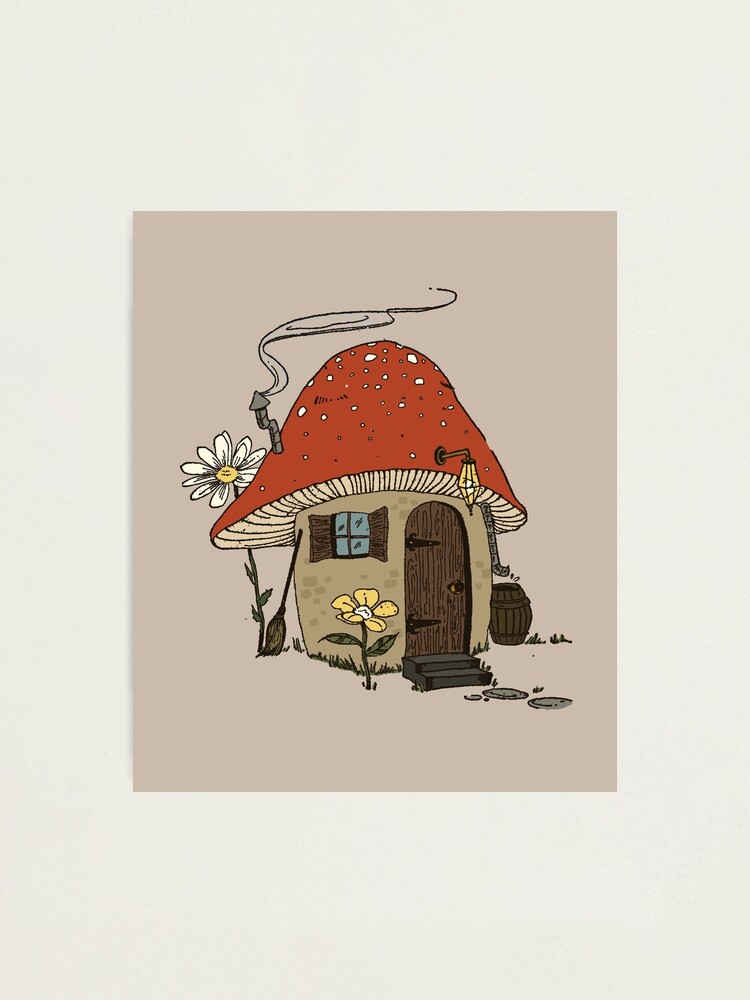 "Cottagecore Aestehtic Red Mushroom House - Cute Vintage Grunge ...