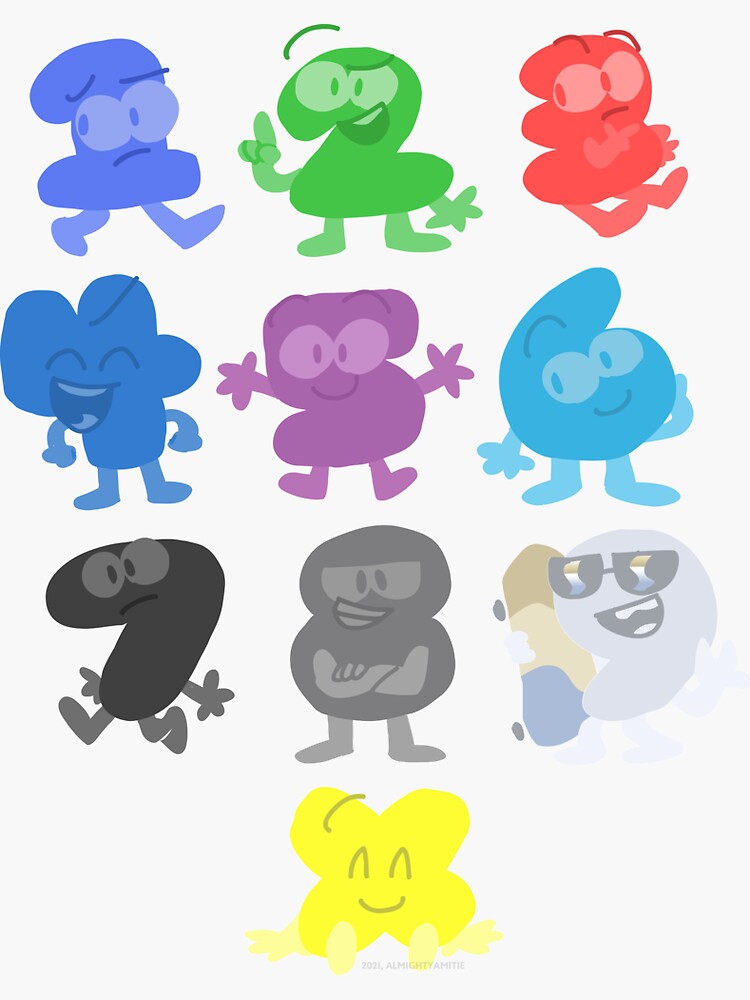 "BFDI X Finds Out His Value Cast" Sticker for Sale by PB&J Animations ...