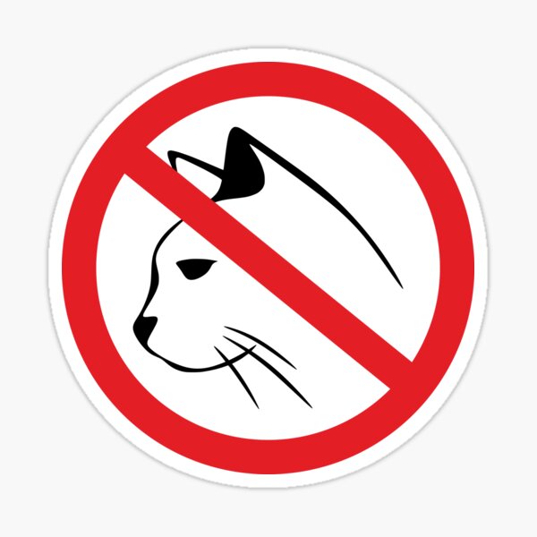 "Forbidden for cats sign" Sticker for Sale by TheMikis | Redbubble