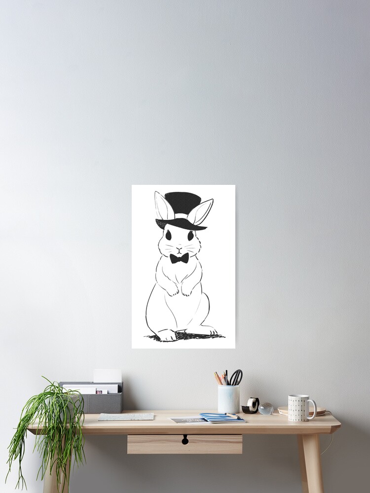 "Top Hat Rabbit" Poster for Sale by deerinspotlight | Redbubble