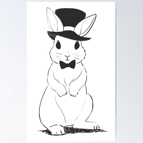 "Top Hat Rabbit" Poster for Sale by deerinspotlight | Redbubble