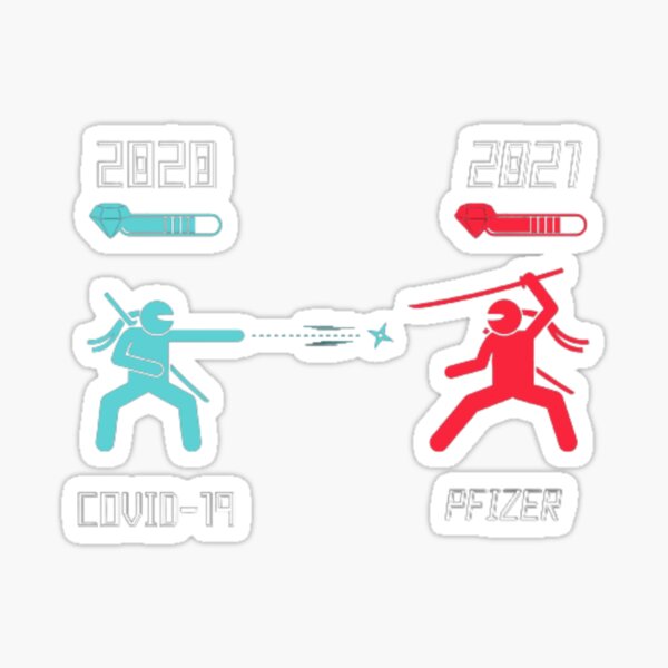 "Covid-19 vs Pfizer" Sticker by Repas | Redbubble