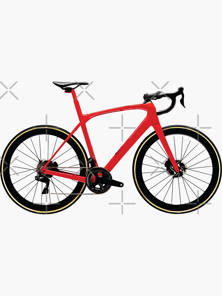 "Road Bike - Red - HiRes" Sticker by MarcVan | Redbubble