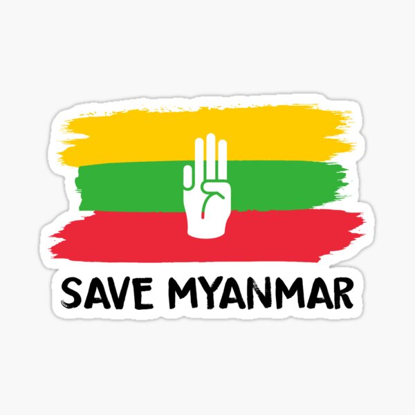 "save myanmar T-Shirt" Sticker for Sale by DESIGNBRICKS | Redbubble