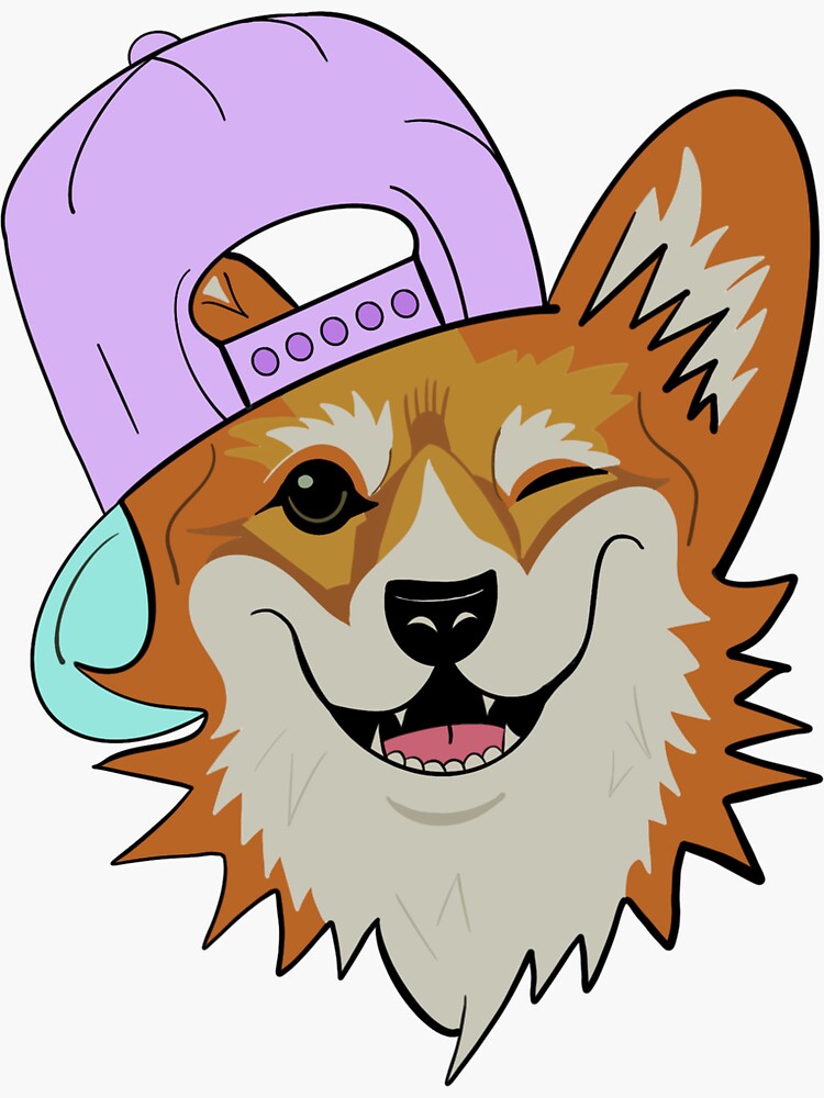 "Winking Corgi" Sticker for Sale by ArcherAshleyArt | Redbubble