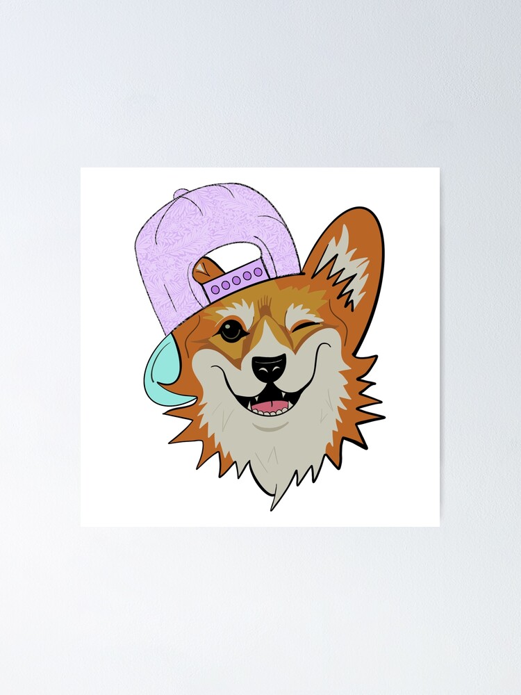 "Winking Corgi 2.0" Poster for Sale by ArcherAshleyArt | Redbubble
