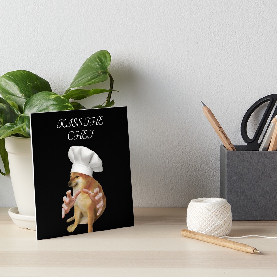 "Kiss Chef Cheems" Art Board Print for Sale by SciathDe | Redbubble