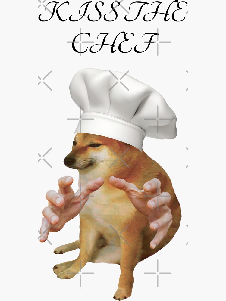 Pegatina «Beso Chef Cheems» de SciathDe | Redbubble