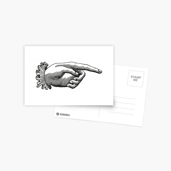 "Old Victorian vintage pointing hand sign sticker" Postcard for Sale by ...