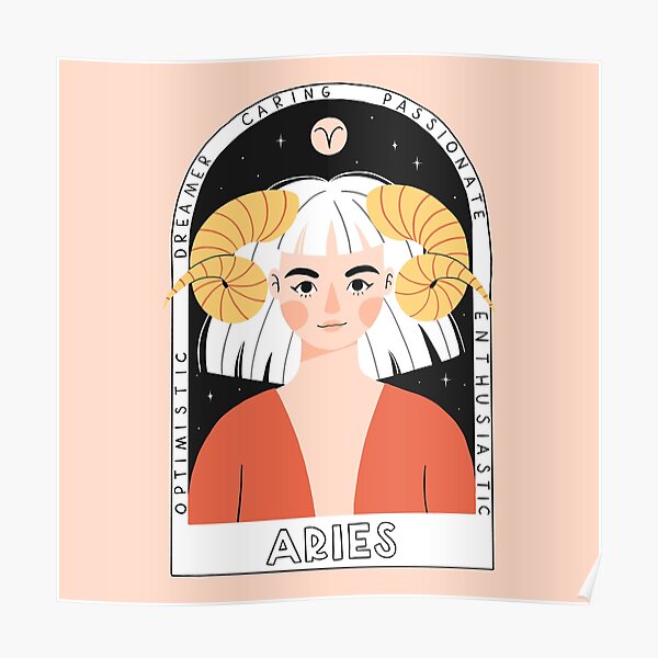 "Aries Zodiac Goddess" Poster by JaneyMakes | Redbubble