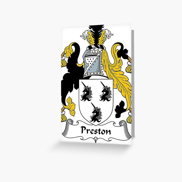 "Preston Coat of Arms / Preston Family Crest" Greeting Card by ...