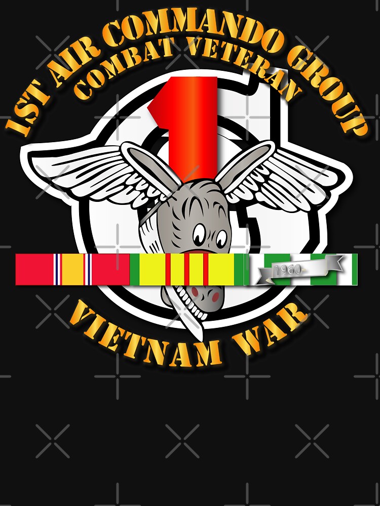 "USAF -1st Air Commando Group - Vietnam War w SVC Ribbons" Essential T ...