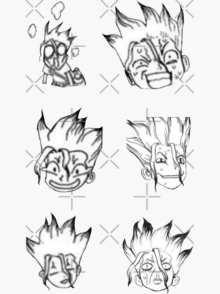 "Senku Faces" Sticker for Sale by iiamti | Redbubble