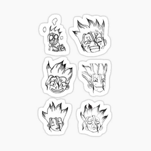 "Senku Faces" Sticker for Sale by iiamti | Redbubble