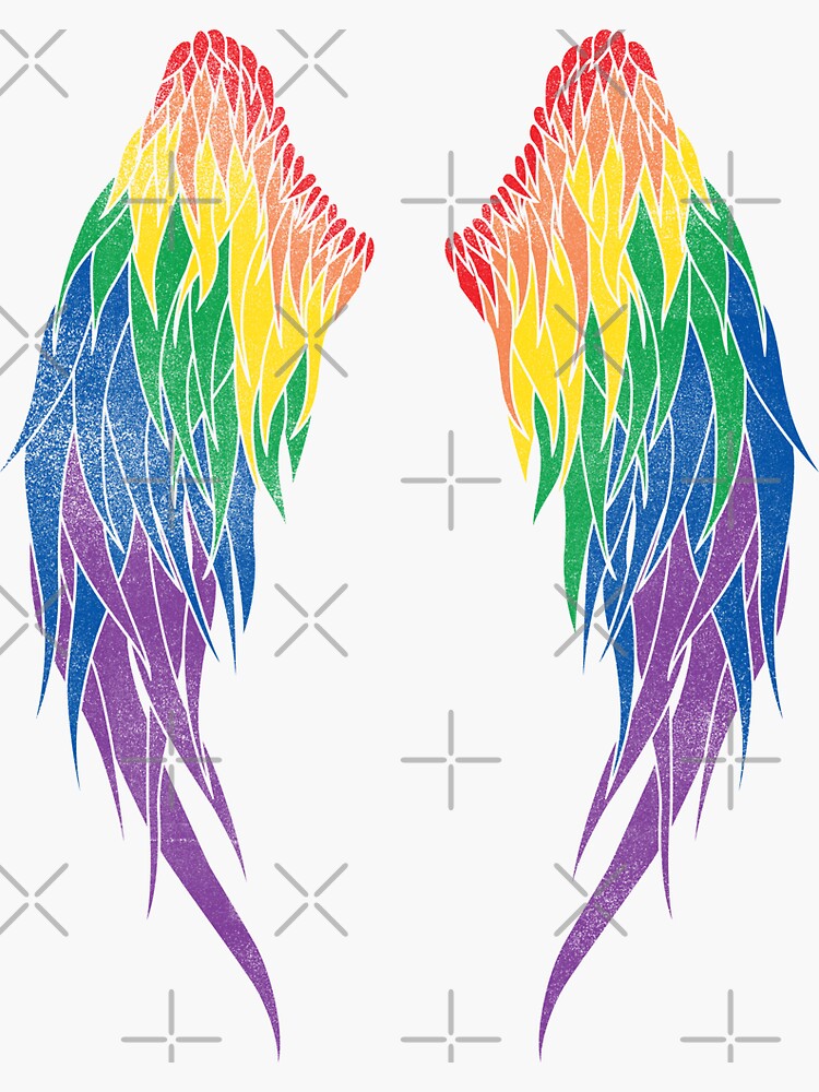"Pride Flag - Angel Wings" Sticker for Sale by tee-crush | Redbubble