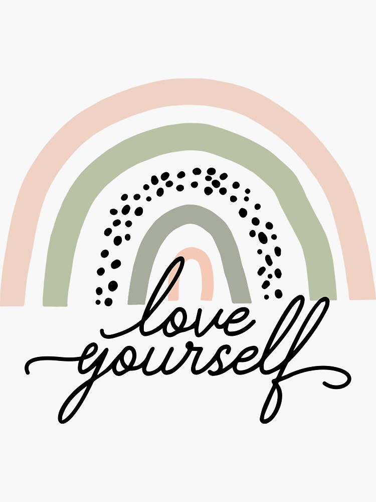 "Cute boho rainbow sticker love yourself" Sticker for Sale by Lii-Sun ...