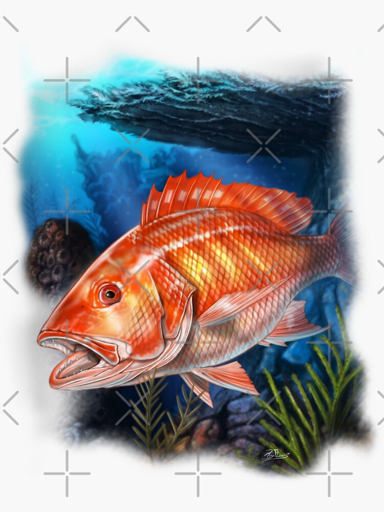 "Florida Red Snapper" Sticker by ReyFlores | Redbubble