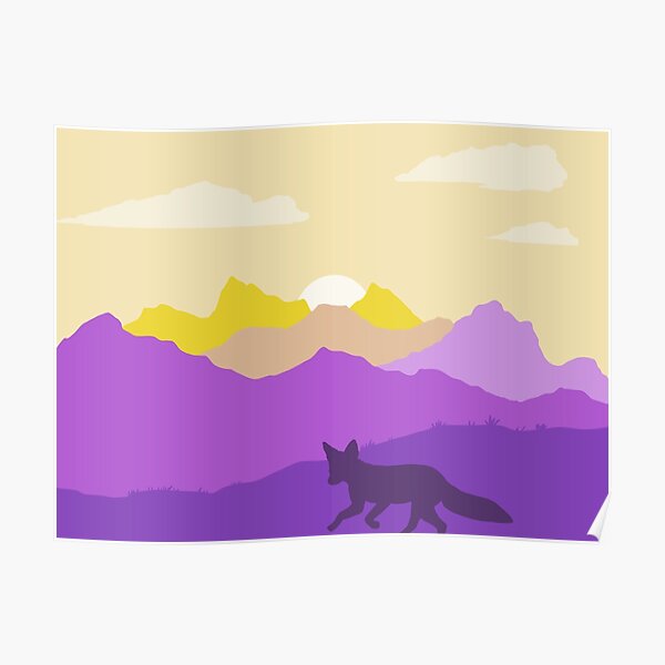 "Non-binary Fox Landscape" Poster for Sale by FrostedDesigns | Redbubble