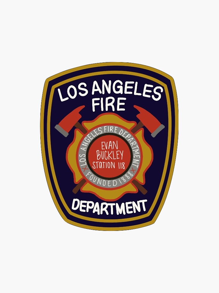 "Evan Buckley LAFD Badge 9-1-1 Sticker ; 911 FOX" Sticker for Sale by ...