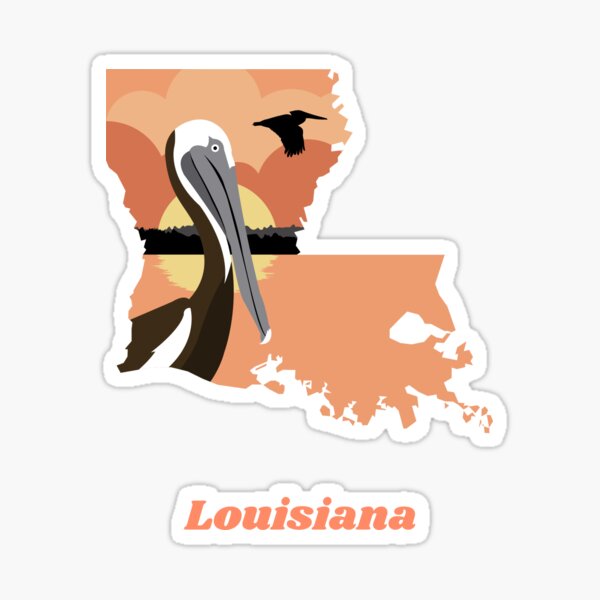 "Louisiana - The Pelican State" Sticker for Sale by RedsStickerShop ...