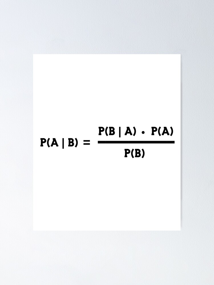 "Bayes' Theorem Statistics Probability Theory Math Data Gift" Poster ...