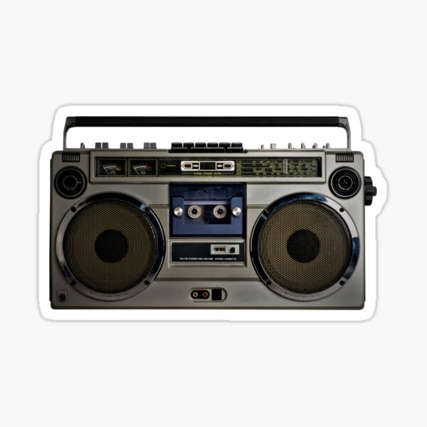 "ghetto blaster, 80's, retro tape deck" Sticker by hoober24 | Redbubble