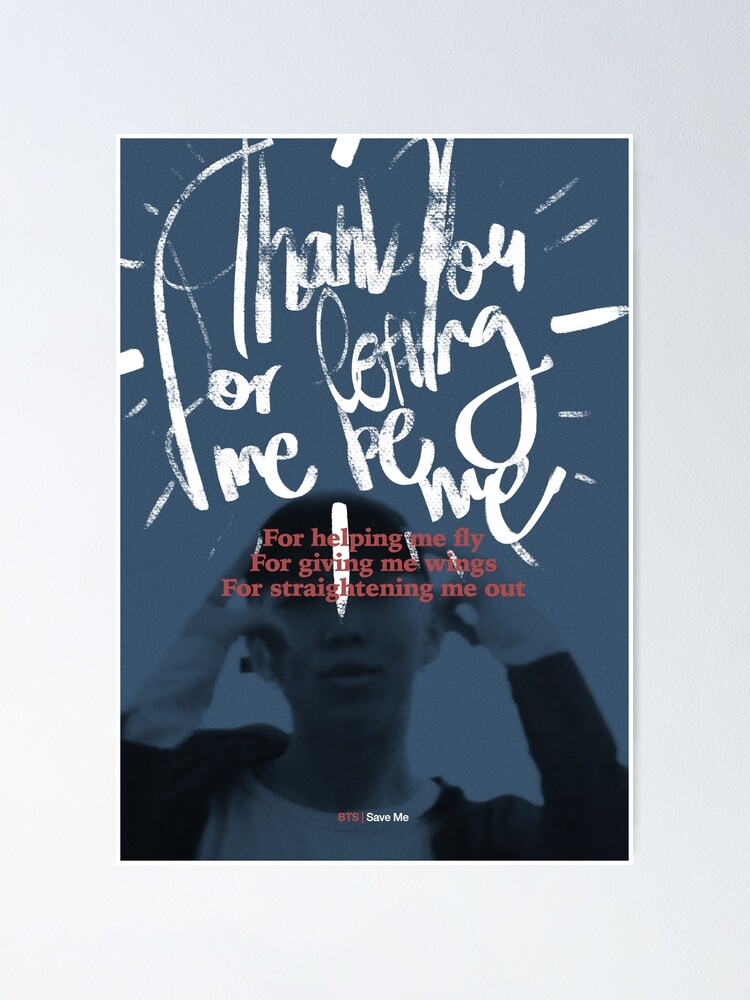"BTS Save Me Typography [9]" Poster for Sale by y0ngsin | Redbubble