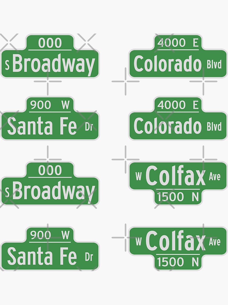 "Denver Street Sign Sticker Pack No. 1" Sticker for Sale by RonTo ...