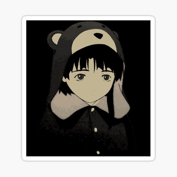 "Lain in her bear suit" Sticker for Sale by Epic-Drain | Redbubble