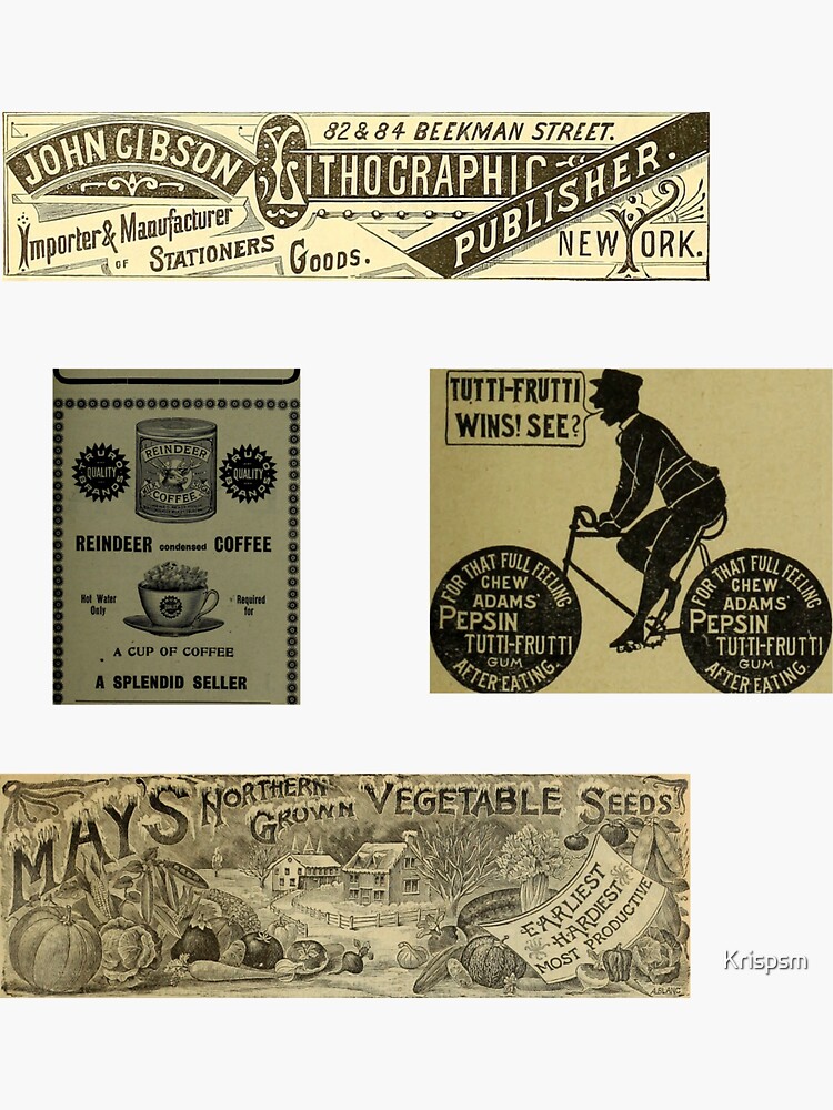 "Vintage Ads Stickers Pack #1" Sticker for Sale by Krispsm | Redbubble