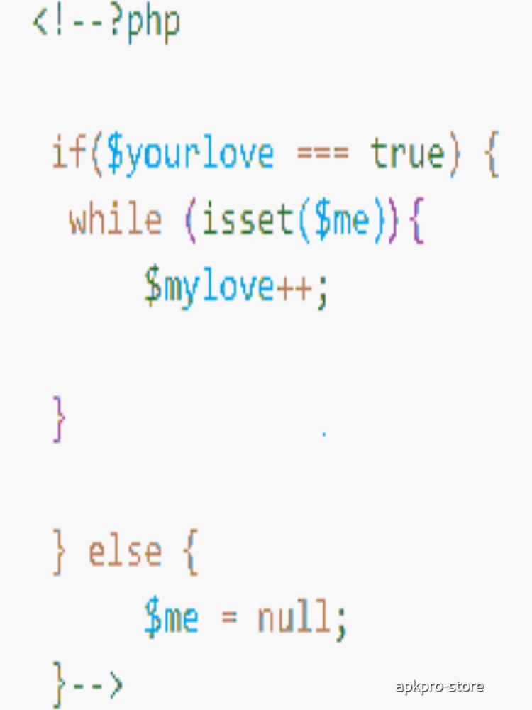 "programmer style romantic poem" Sticker by apkpro-store | Redbubble