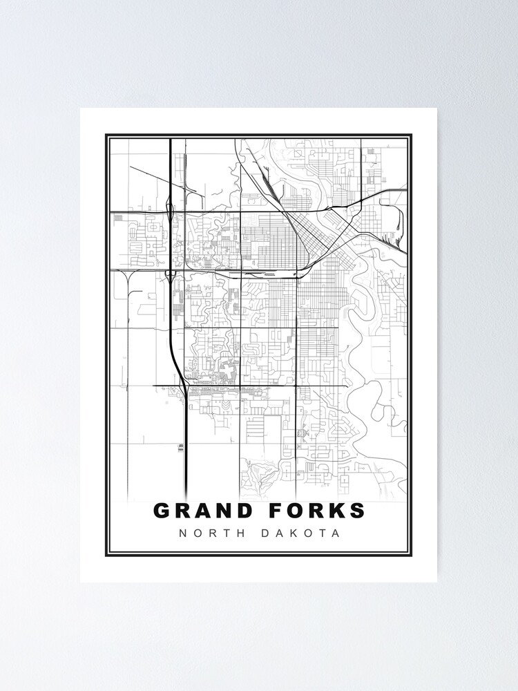 "Grand Forks Map" Poster by sibudas | Redbubble