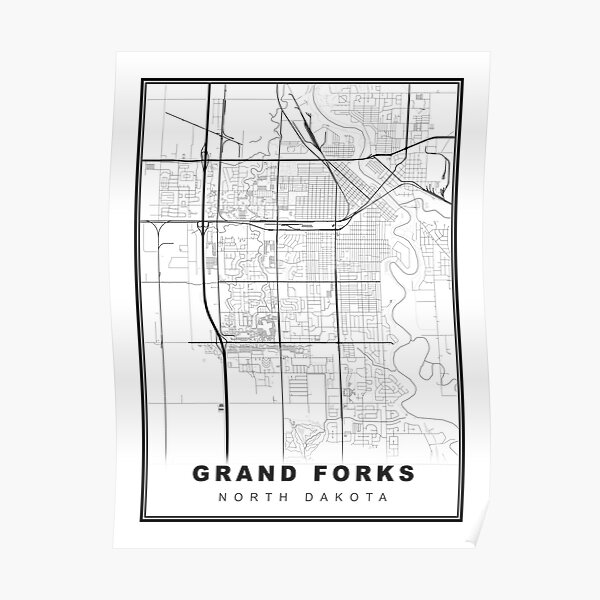 "Grand Forks Map" Poster by sibudas | Redbubble