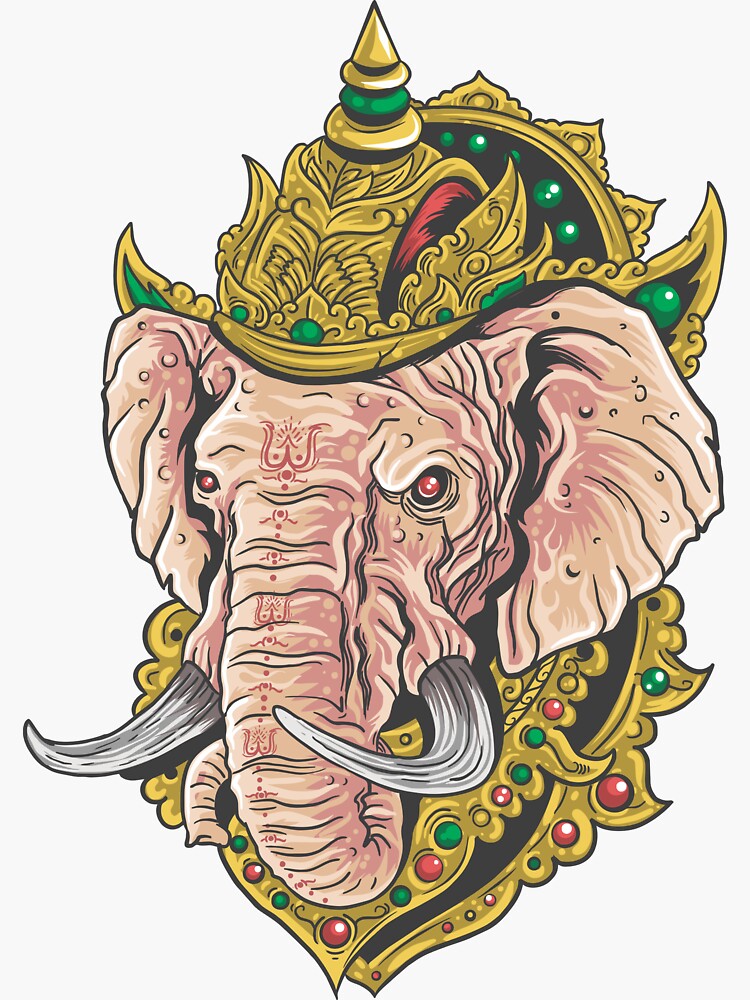 "Armored Indian Elephant" Sticker for Sale by isabelogala | Redbubble