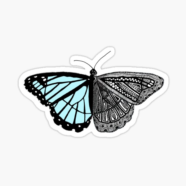"Blue Monarch Butterfly" Sticker for Sale by ChloepArt | Redbubble