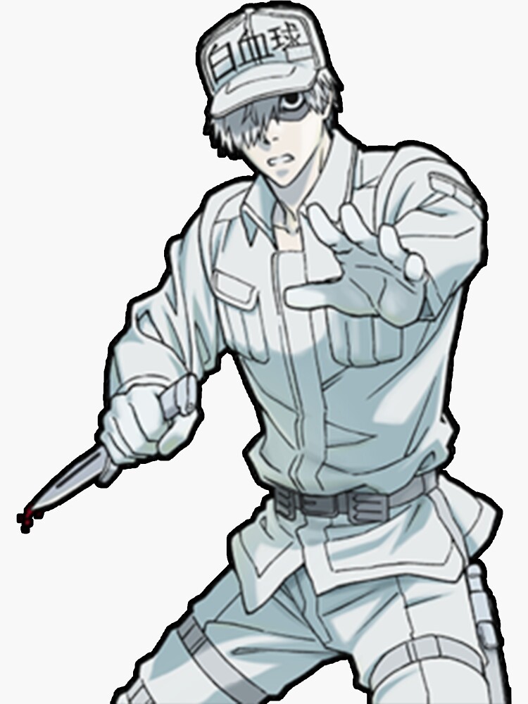 "White Blood Cell (Cells at Work)" Sticker for Sale by kawaiicrossing ...